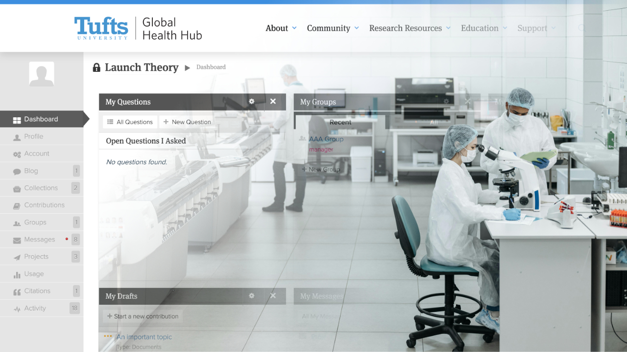 Higher Ed Research Collaboration Software | Tufts Project